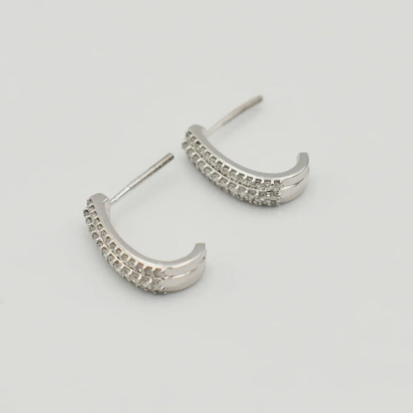 9ct White Gold 0,25ct Hoop Diamond Earrings - 2100409